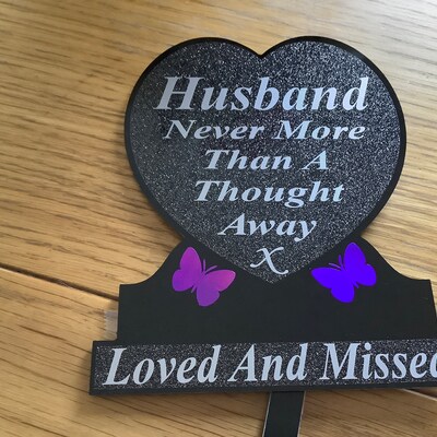 Large Heart Temporary Gravestone Marker Memorial Plaque, Personalised ...