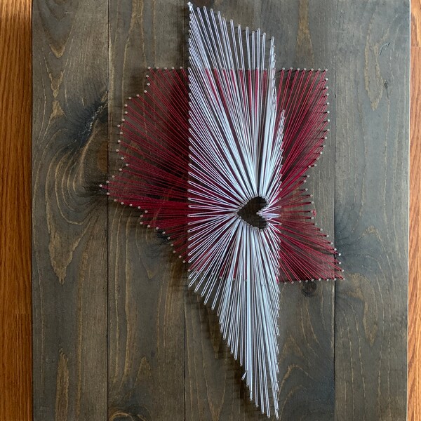 String Art Two State Wooden Sign, String Art Sign, Christmas Present ...