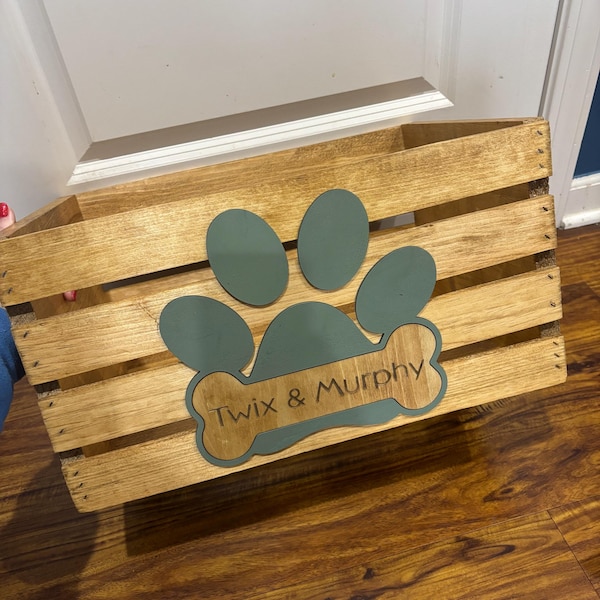 Large Personalized Dog Toy Basket Gift for Dog Lover Personalized Dog ...