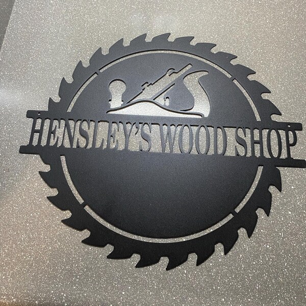 Wood Shop Sawblade Customized Monogram Metal Sign, Construction Trades ...