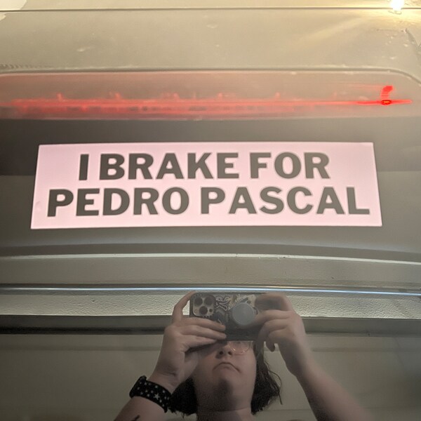 I Brake for Pedro Pascal Bumper Stickers, Pedro Pascal Merch, Cool Slutty Daddy Bumper Sticker ...
