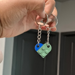 Heart Keychain Set Made With Authentic LEGO® Bricks, Matching Keychains ...