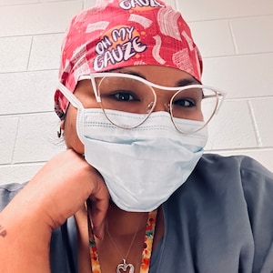 ENT Botanical Euro Surgical Scrub Cap, for MEDIUM Length Hair, Cute ...