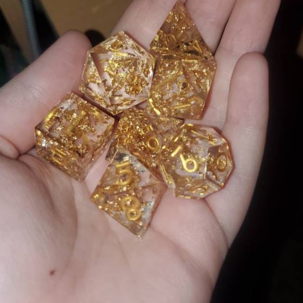 Green Lightning DND D20 Dice, Resin Sharp Edge Dice Set, D&D Dice Set ...