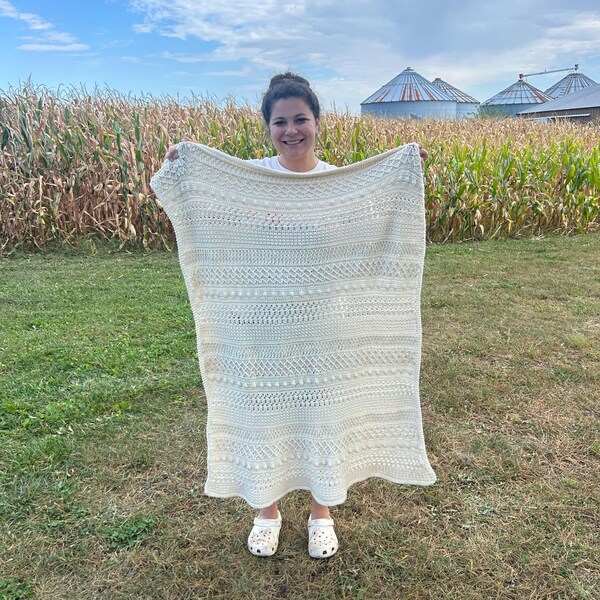 Easy Crochet Modern Blanket Pattern, Video Tutorial + Chart, Crochet ...