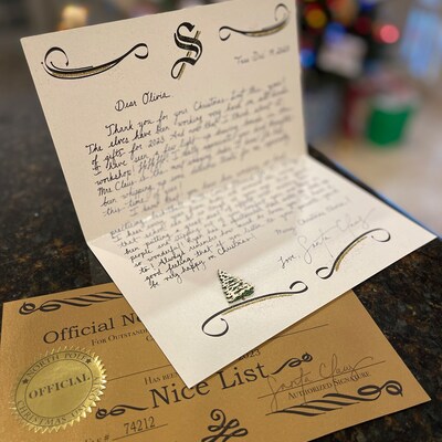 Santa Writes Back: Handwritten Response Letter From Santa Santa Letter ...