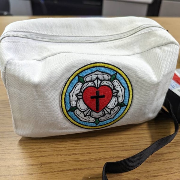 LUTHER ROSE PATCH Iron-on Embroidered Christian Cross Lutheran Church ...