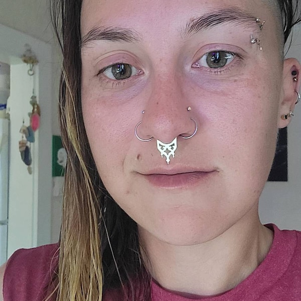 Gothic Church Septum, 16G Nose Ring, Cross, Religious, Goth Septum ...