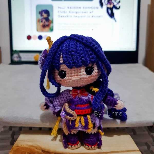 Crochet PDF Pattern: "raiden Shogun" Chibi Amigurumi (english, Spanish ...