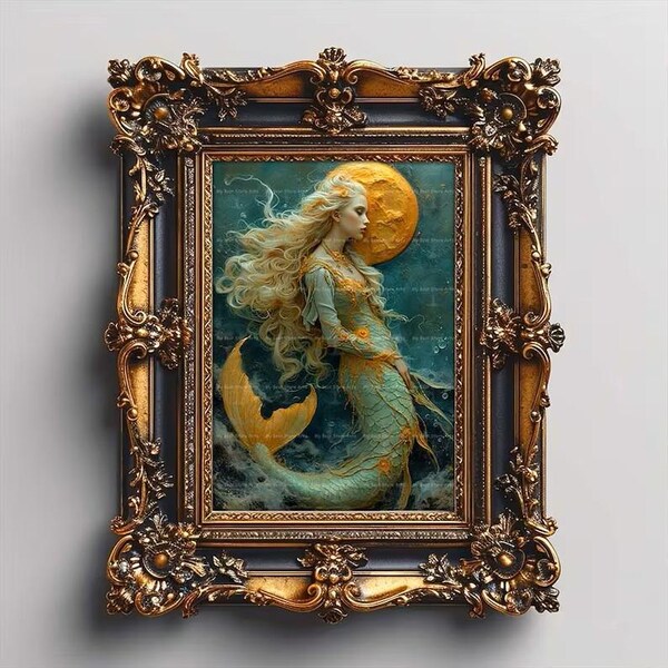 Octopus Mermaid Art Print Sea Siren Poster, Underwater Fantasy Decor ...