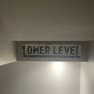 Lower Level Industrial Decor Wall Art Vintage Retro Rustic Lounge Sign ...