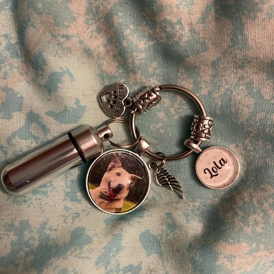 Pet Memorial Keychain Pet Cremation Keychain With Custom Photo and ...