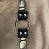 Black Leather Cinch Clip With Bronze Tone Clips & O-ring. Shirt Clip ...
