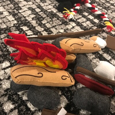 Felt Campfire Fake Fire Pit Pretend Campfire Pretend Play Camping ...