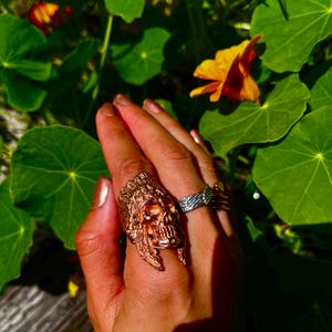 Mictlantecuhtli Ring, Aztec God of Death, Copper Ring, Handmade Ring ...
