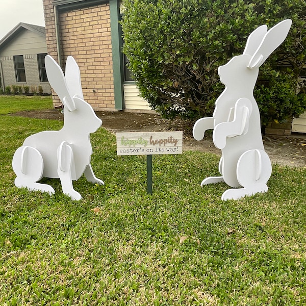 Outdoor Giant Yard Rabbits - Etsy