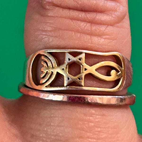 Silver Hebrew Rings, Psalms 91:11 Polished, Gold Plated Ring, Christian ...