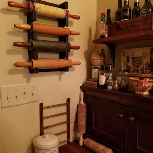 Multiple Rolling Pin Rack, Wooden Rolling Pin Shelf, Rolling Pin ...