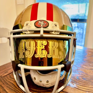 Custom Name & Number Mini Football Helmet BLUE CHROME MIRROR - Etsy