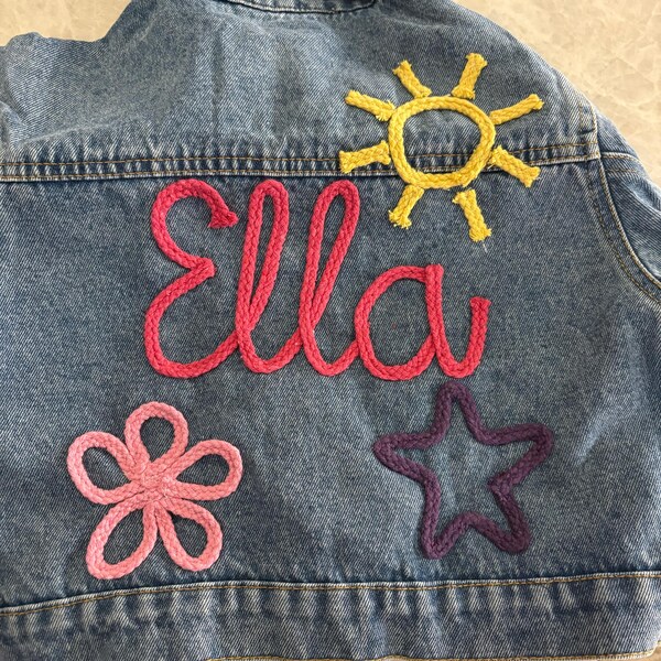 Personalized Kids Name Jean Jacket, Custom Girls Toddler Name Letter ...