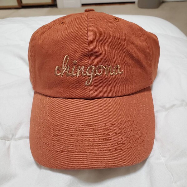 CHINGONA Dad Hat Embroidered Baseball Cap Low Profile Custom Black ...