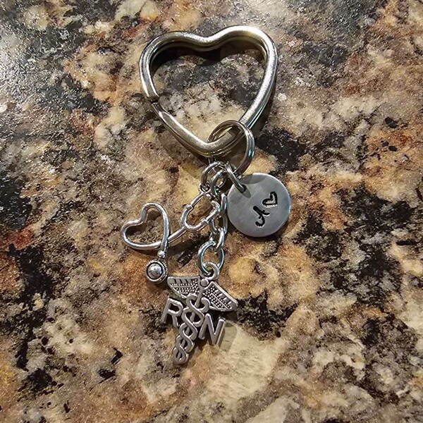 EYE CHART & GLASSES Keychain Personalized With Initial Charm ...