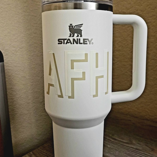 Stanley Cup Decal, Shadow Block Monogram, Sticker for Tumbler, - Etsy