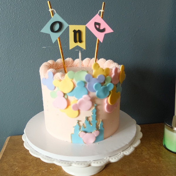 Vintage Disney Cake Topper Banner - Disneyland Inspired Birthday ...