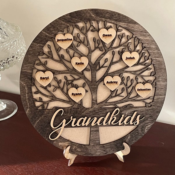 Grandkids Family Tree-family Tree-grandkids-tree-home Decor-gift ...