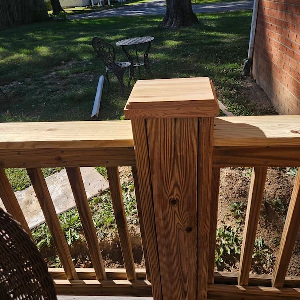 Extra Thick Solid Cedar Fence Post Caps With Profiled Edge, Newel Post ...