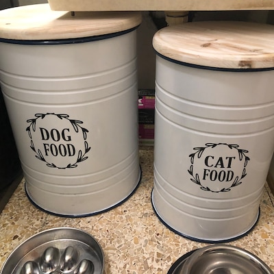 Cat Food Decal, Computer Cut Vinyl Sticker, Pet Dry Food Storage Label ...