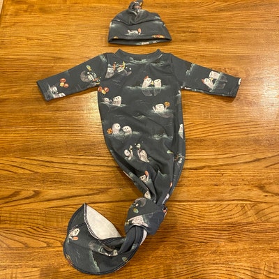Baby Gown Sewing Pattern, Knotted Baby Gown Sewing Pattern, Newborn ...
