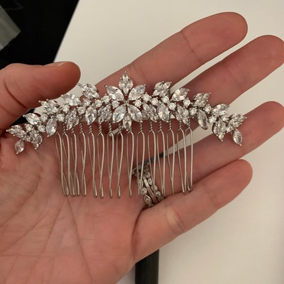 Wedding Crystal Comb, Cubic Zirconia Comb, Bridal Comb Crystal, Wedding ...