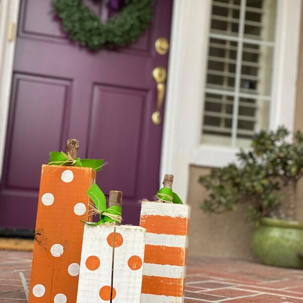 Pumpkin Blocks, Block Pumpkins, Wood Pumpkins, Fall Decor, Pumpkins ...