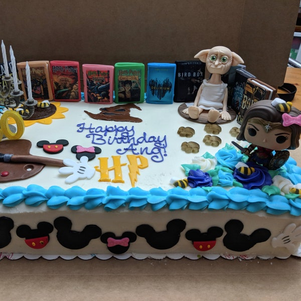 Book Cupcake Toppers, Fondant Book Cupcake Toppers, Book Cake Toppers ...