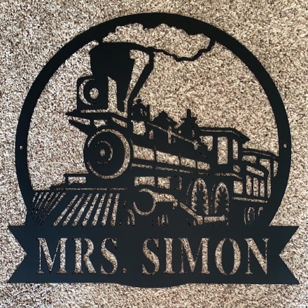 Train Metal Sign, Custom Train Sign, Personalized Train Sign, Railroad ...