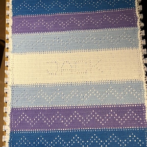 Crochet Blanket Pattern Diamond Checkers Filet Blanket PDF, Uk and Us ...