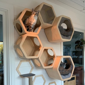 Wood Cat House Wall Cat Furniture Cat Play House Tower for - Etsy