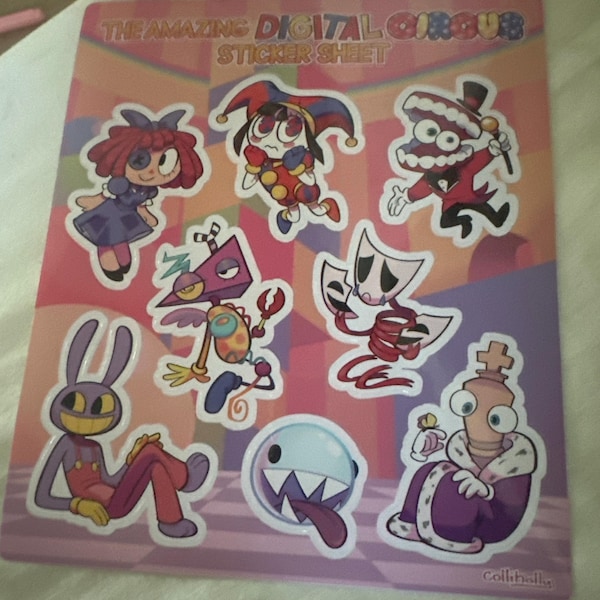The Amazing Digital Circus TADC Die Cut Vinyl Sticker Sheet - 6.5" X 5. ...
