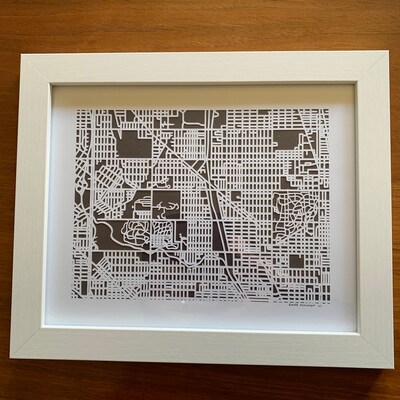 Neighborhood Map City Map Paper Art Custom Map Unique Gift, Christmas ...