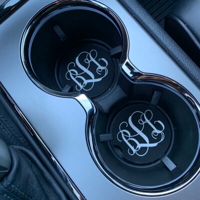 Car Coasters Monogram Car Coasters Set of 2 - Etsy