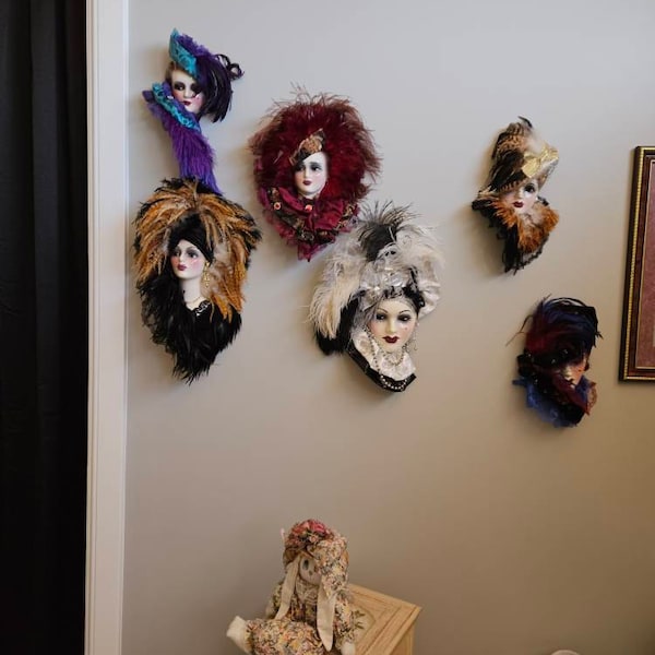 Unique Creations Large Pierrot Jester Clown Lady Face Mask Wall Hanging ...