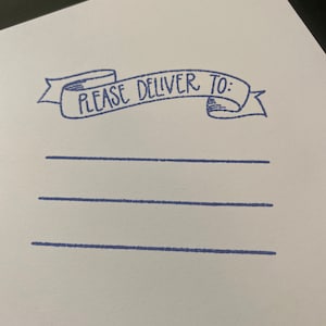 Please Deliver to Banner Addressing Stamp - Etsy
