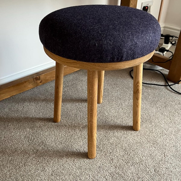 Handmade Made European Oak Stool With Turned Legs Wedge Tenon Joints ...