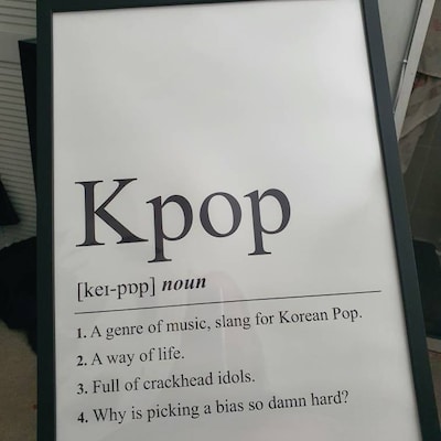 Kpop Definition Art Print Dictionary Page Style Home Decor Poster ...