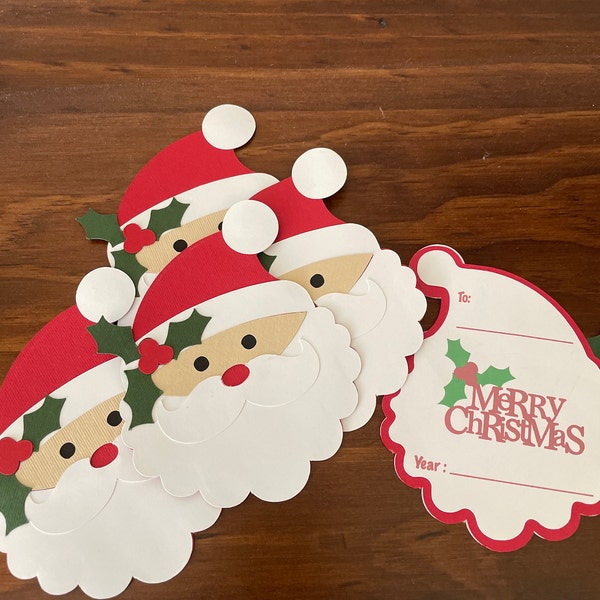 Santa Christmas Gift Tags, Personalized Holiday Gift Tags, Christmas ...