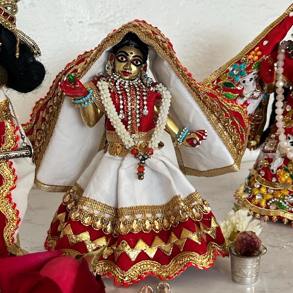 Amazing Ganesh Ji , Radha Rani and Mata Rani Lehenga Patka / Available ...