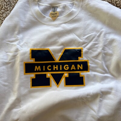 Michigan Hockey Sweatshirt, Uofm Crewneck College T-shirts, College ...