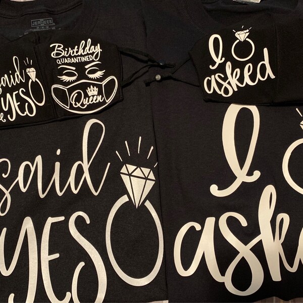 I Asked and I Said Yes SVG, Beautiful Handlettered Wedding SVG, Digital ...