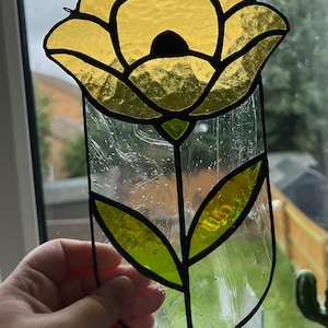 Flower Stained Glass Pattern Flower DIY Stained Glass Pattern - Etsy